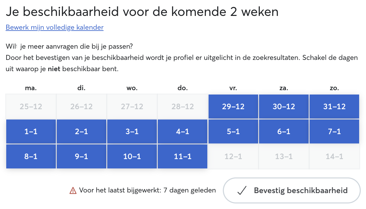 Wat houdt het bevestigen van mijn beschikbaarheid in en hoe werkt het ...